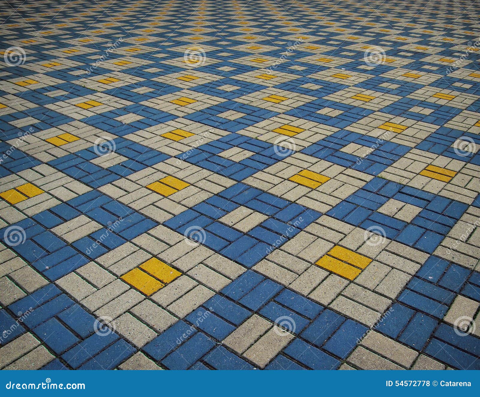 Colored Checkered Tile on the Street Stock Photo - Image of building ...