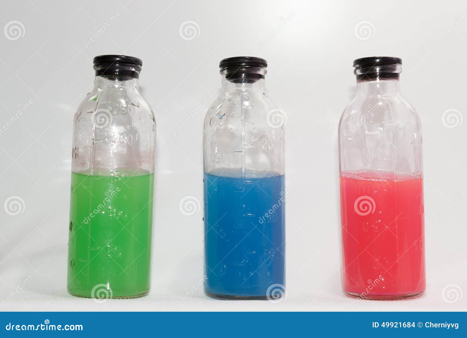 Chemicals In Glass Laboratory Flask On The Periodic Table Chart Royalty ...