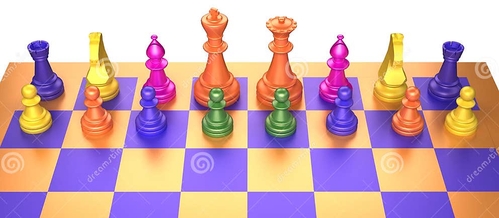 Colored chess game stock illustration. Illustration of hand - 15320075