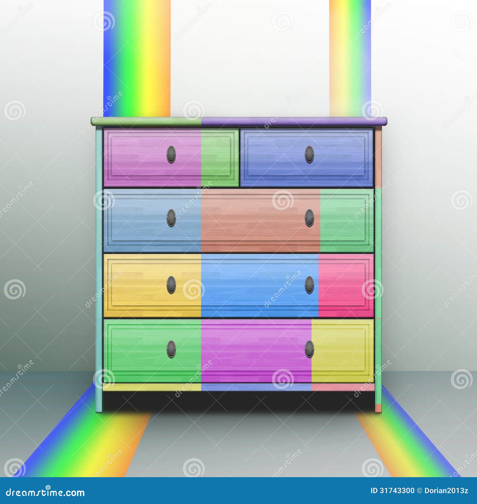 A colored chest stock illustration. Illustration of rainbow - 31743300