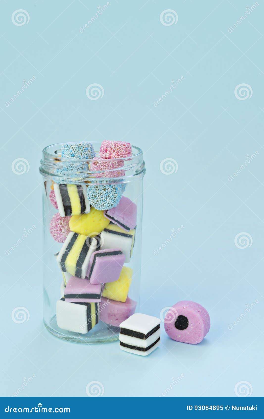 Colored Chewing Sweets in a Glass Jar Stock Image - Image of color ...