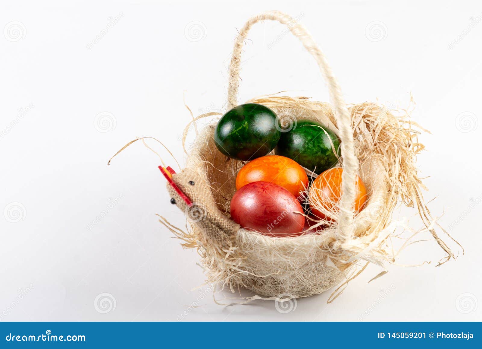 Colored Chicken Easter Eggs in the Basket Stock Image - Image of ornate ...