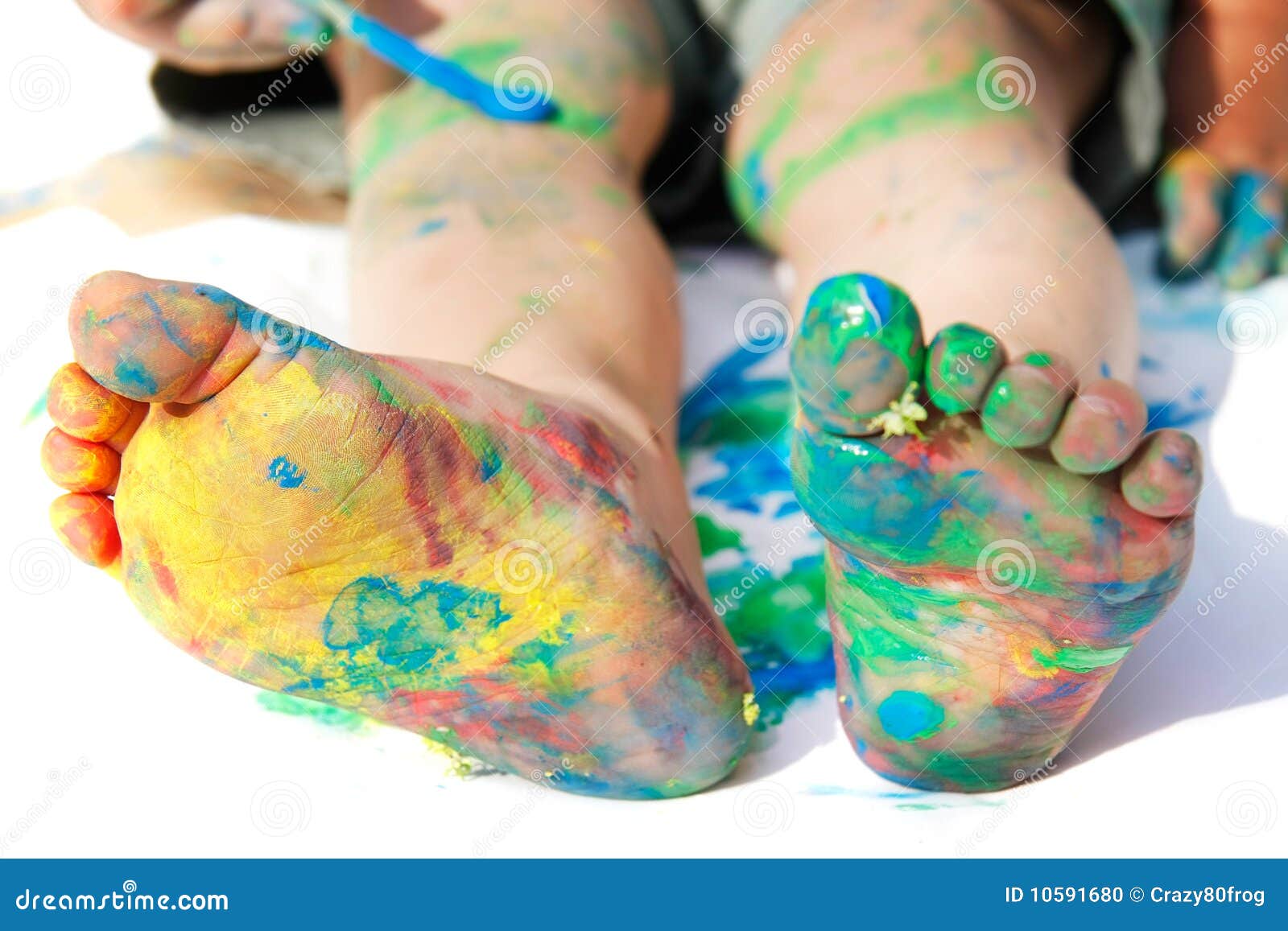 Colored child s feet stock photo. Image of home, child - 10591680