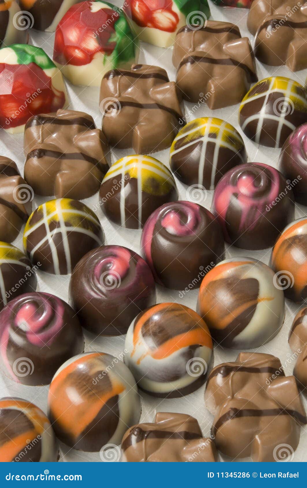 Colored Chocolate Pralines stock photo. Image of colored - 11345286