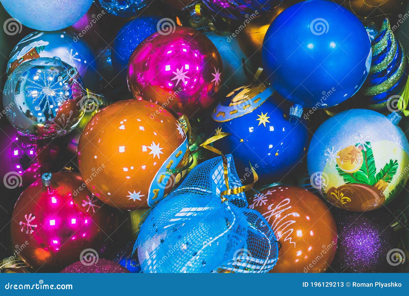 Round Toys for Decorating the Christmas Tree Stock Image - Image of ...