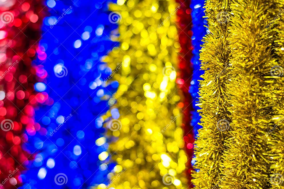 Colored Christmas tinsel stock photo. Image of design - 47495100