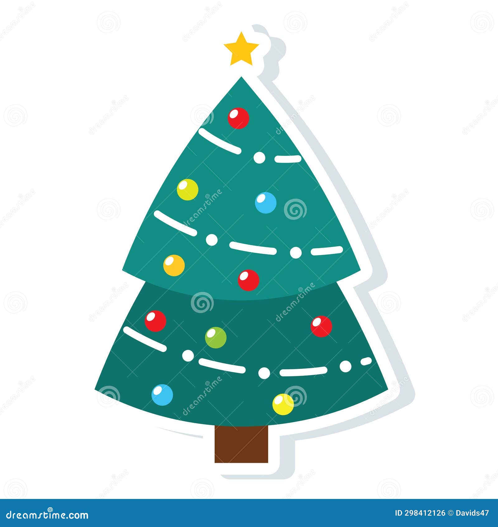 Colored Christmas Tree Icon Vector Stock Vector - Illustration of ...