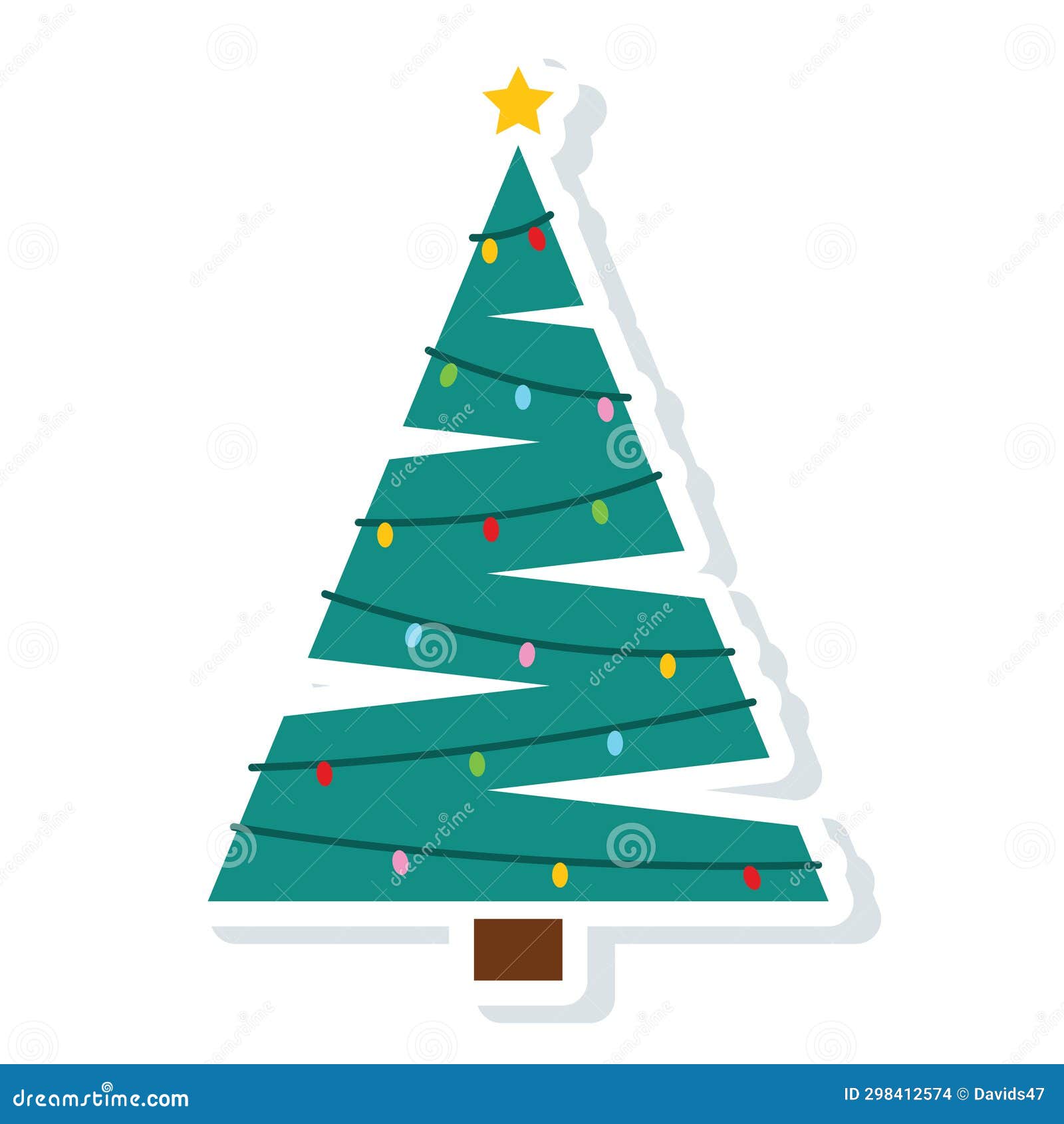 Colored Christmas Tree Icon Vector Stock Vector - Illustration of ...