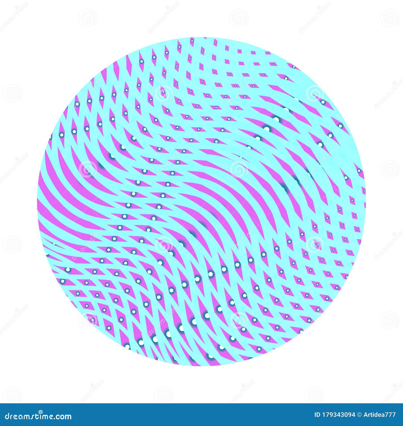 Colored Circle with Linear Mesh Textured of Wavy Stripes. Stock Vector ...