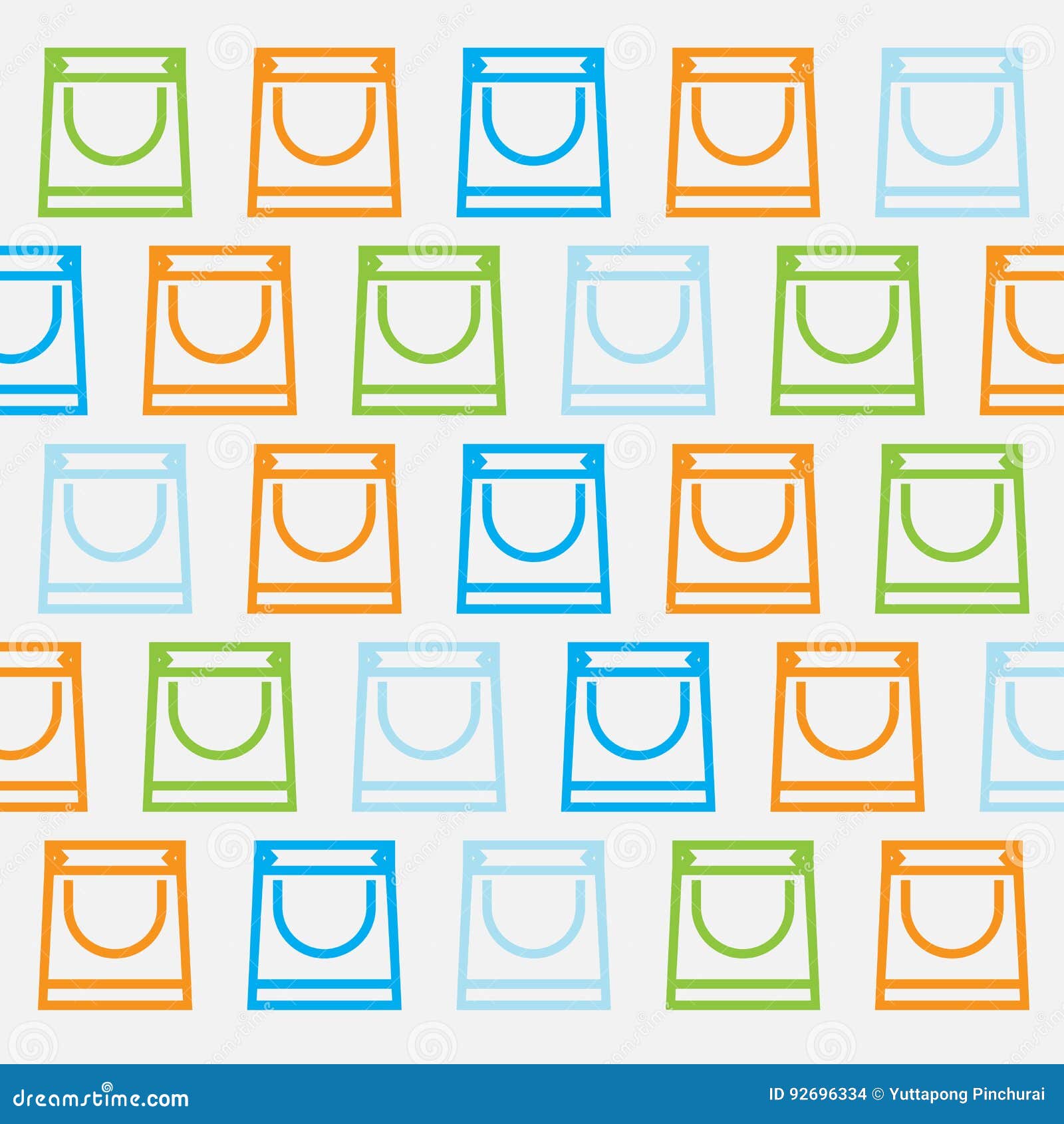 Cute Shopping Bag Background Pattern. Colorful Shopping Bags with ...