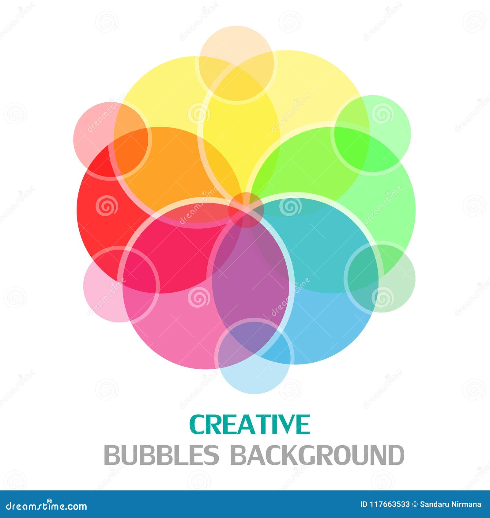 Colored Circle Pattern, Bubbles Background On White Background Stock ...