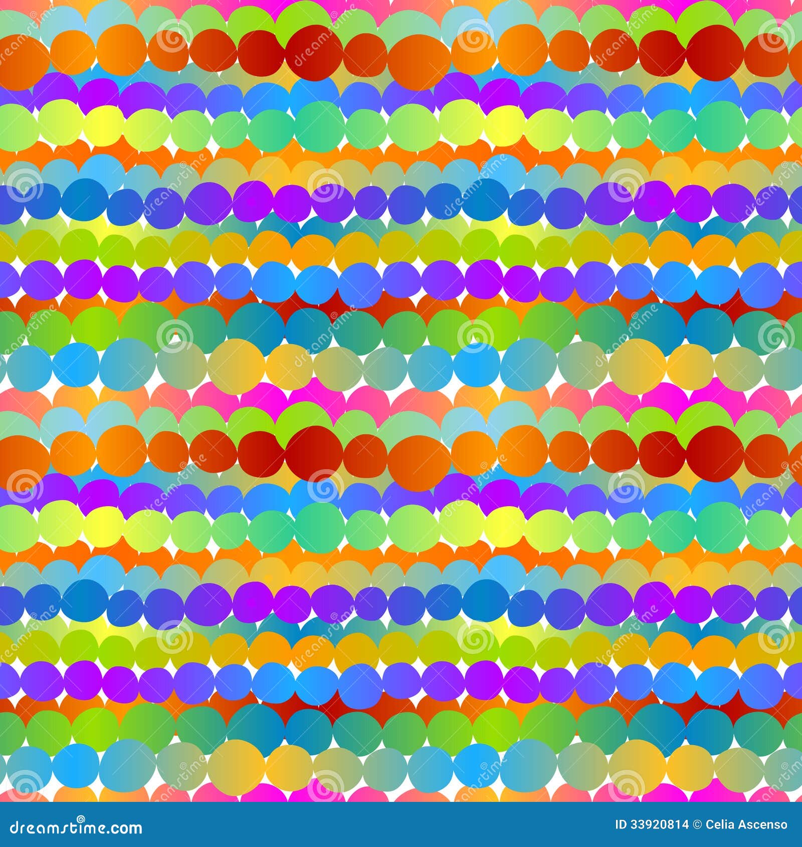 Colored Circle Rows Seamless Background Stock Illustration ...