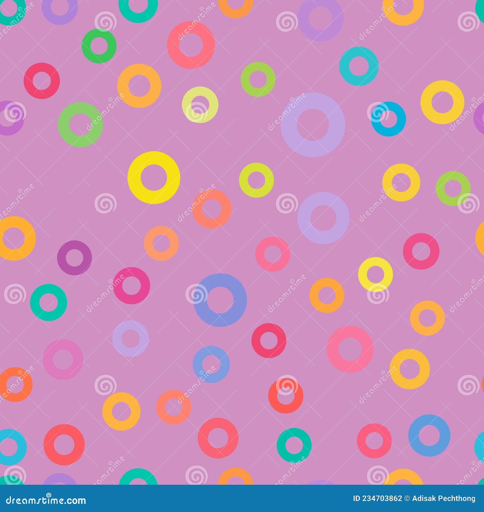 Colored Circle Shape Art Geometric Graphic Background Seamless Pattern ...