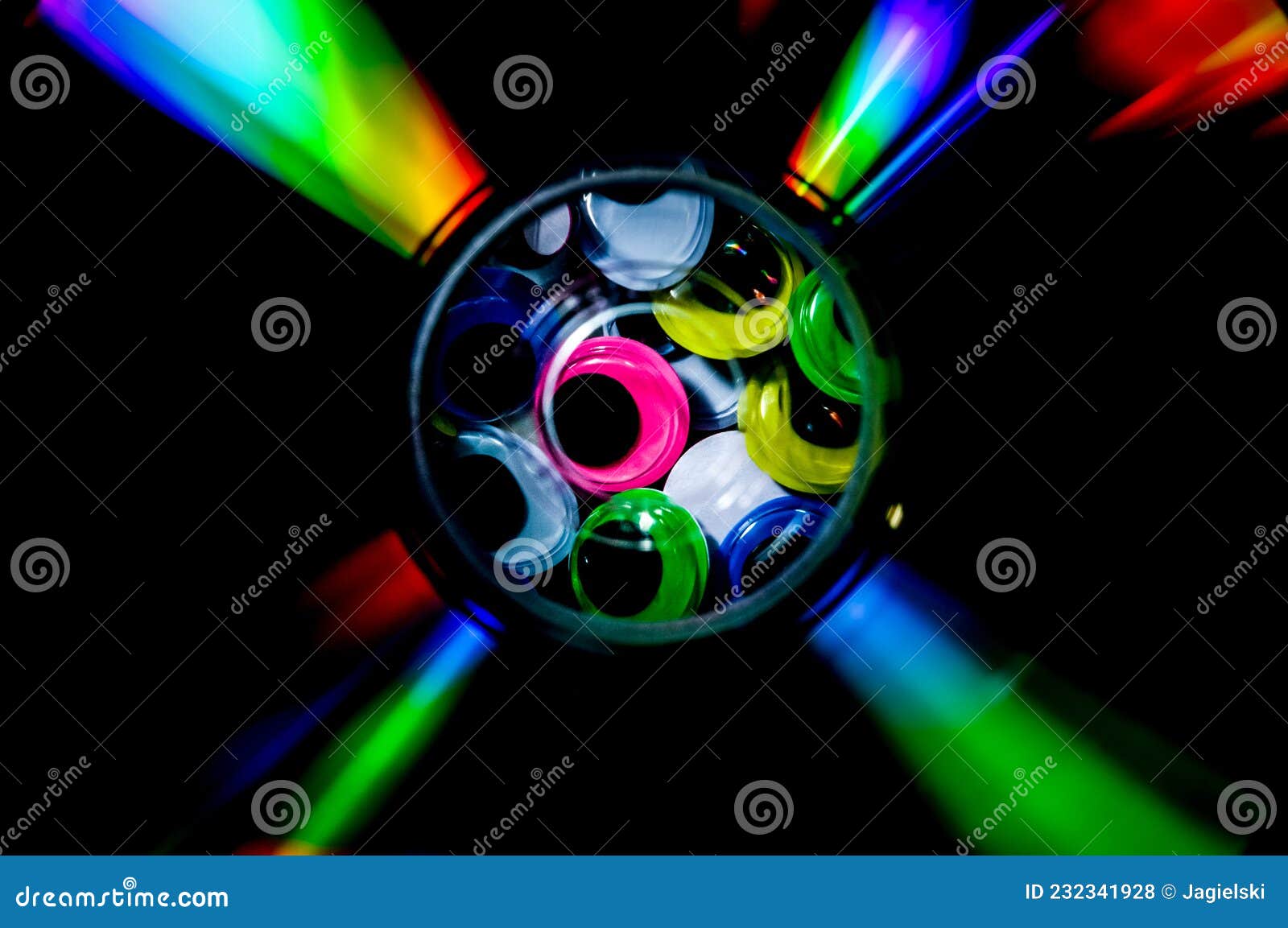 Colored Circles, Bubbles Illuminated with Colored Light Stock Photo ...
