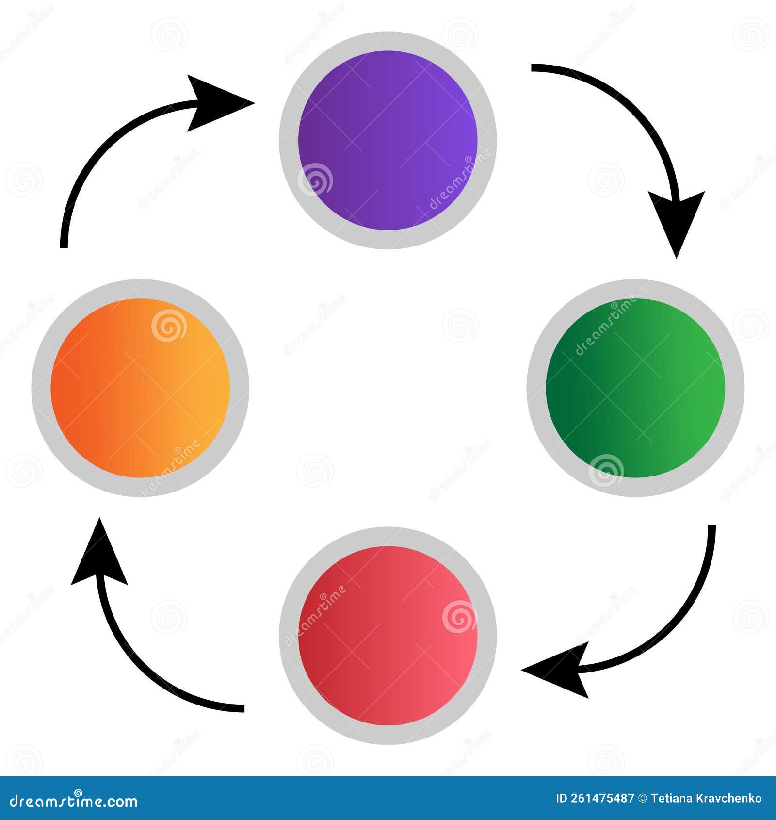 Colored Circles Connected Arrows. Vector Illustration. Stock Image ...