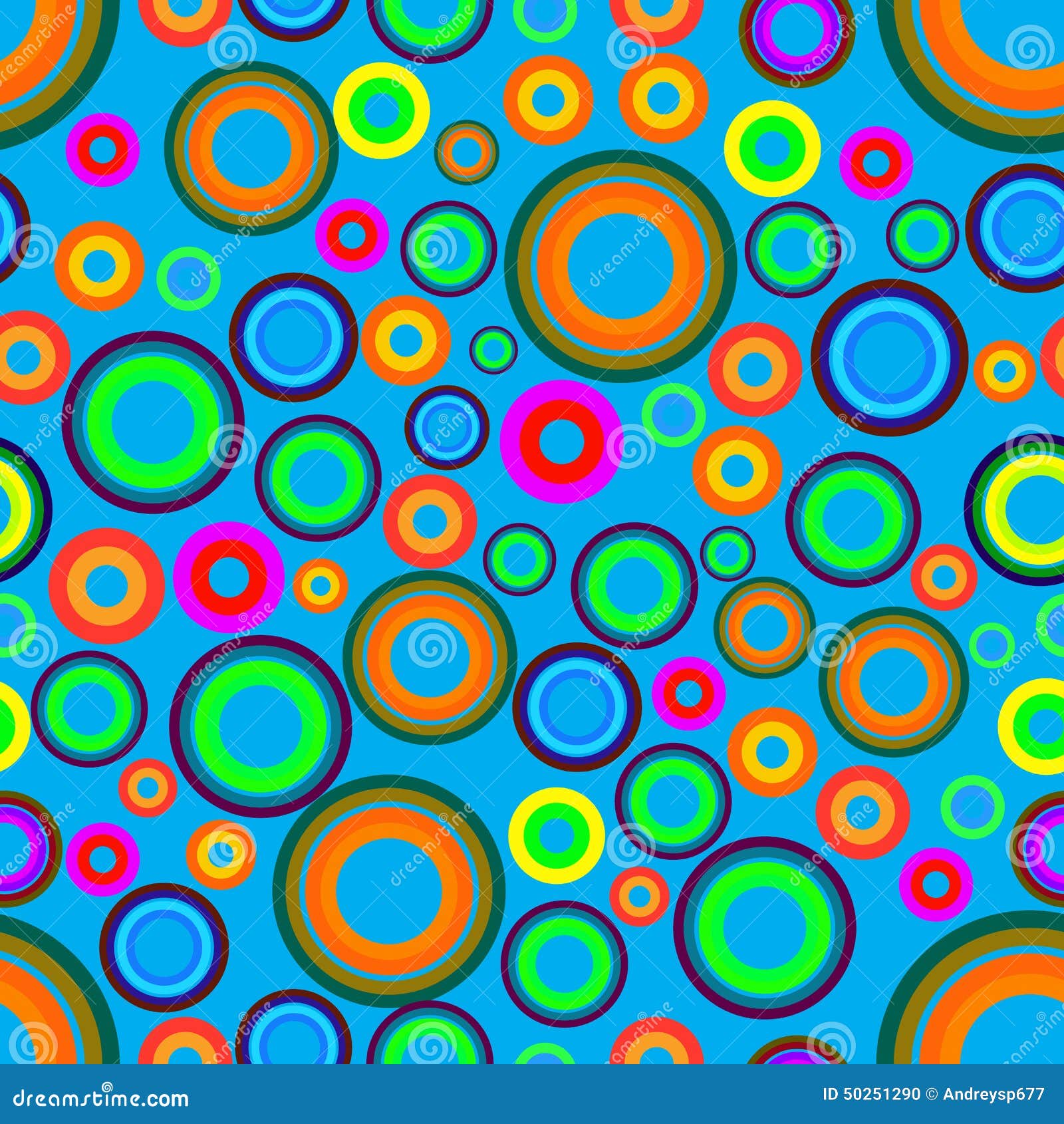 Colored Circles Seamless Pattern Stock Vector - Illustration of bright ...