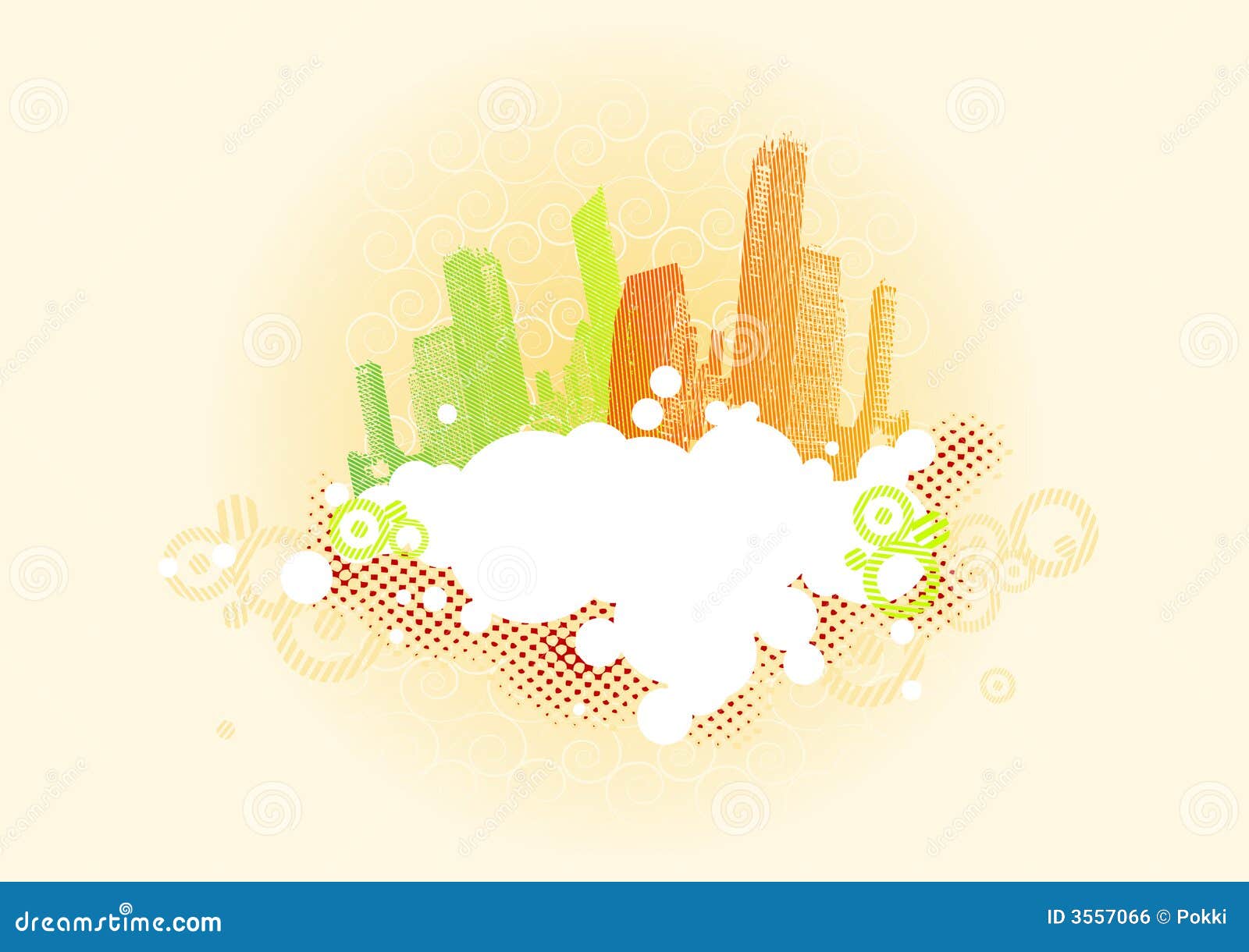Colored City with Place for Text. Vector Stock Vector - Illustration of ...