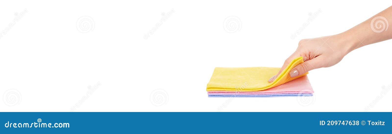 Hand with Colored Cleaning Rag Isolated on White Background Stock Photo ...
