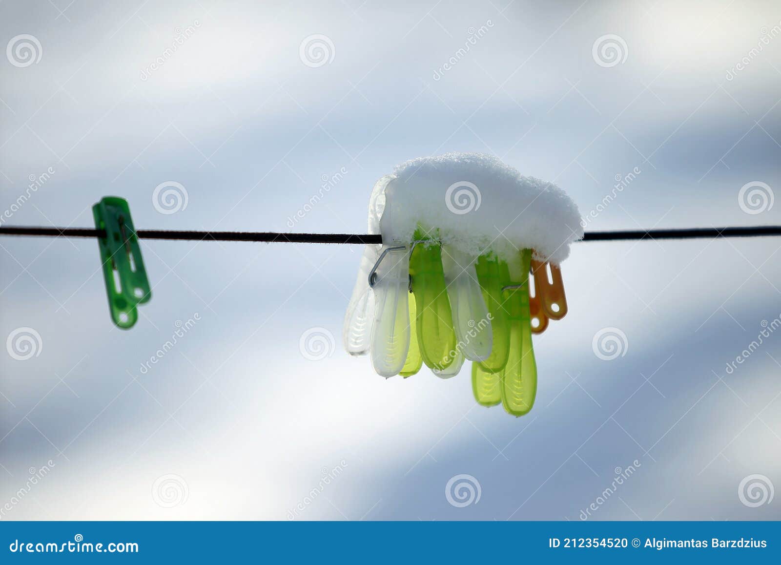 Colored Clips Cold Winter on a Neutral Background Stock Photo - Image ...