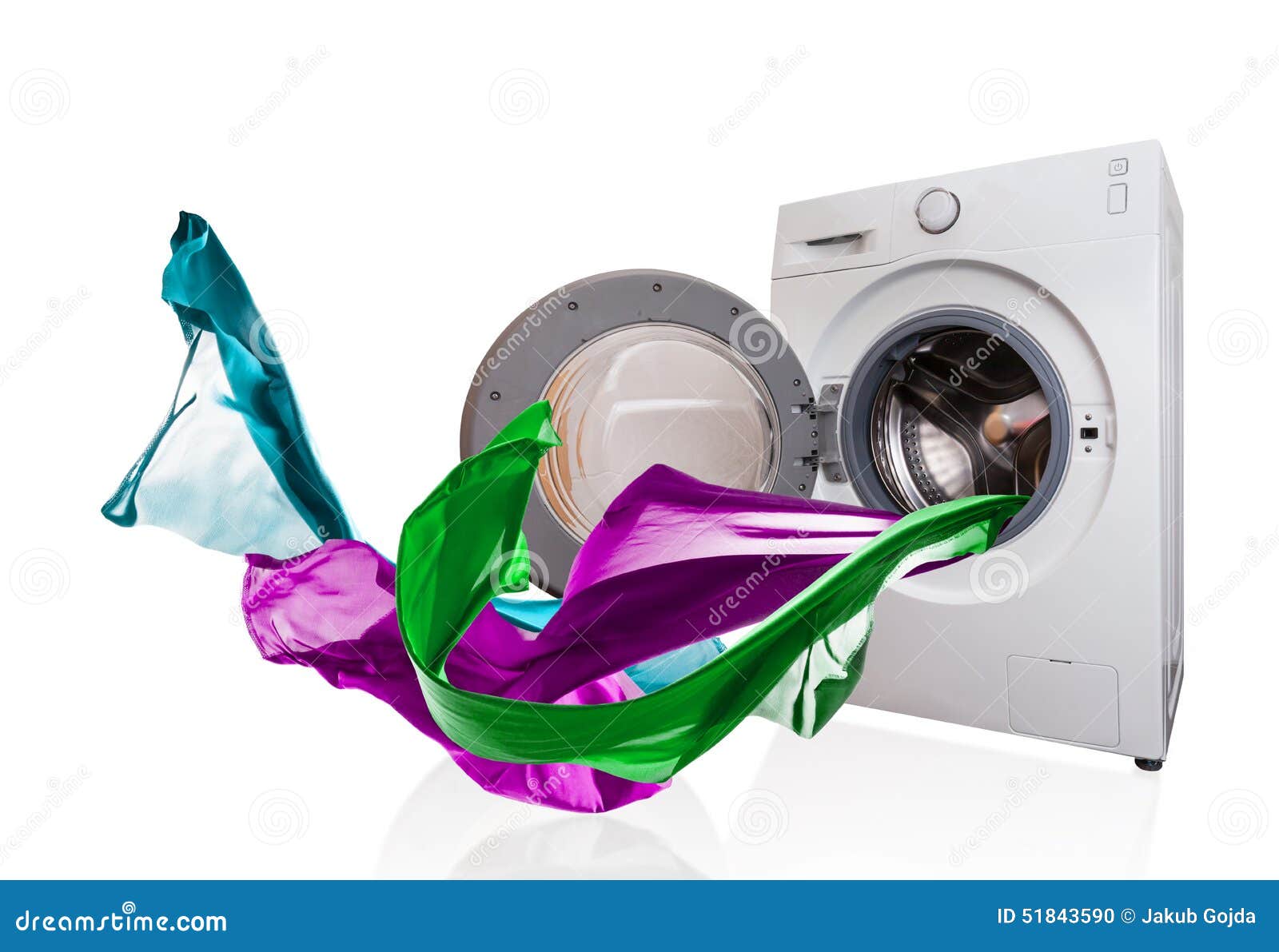Colored Cloth Flying from Washing Machine Stock Photo - Image of ...