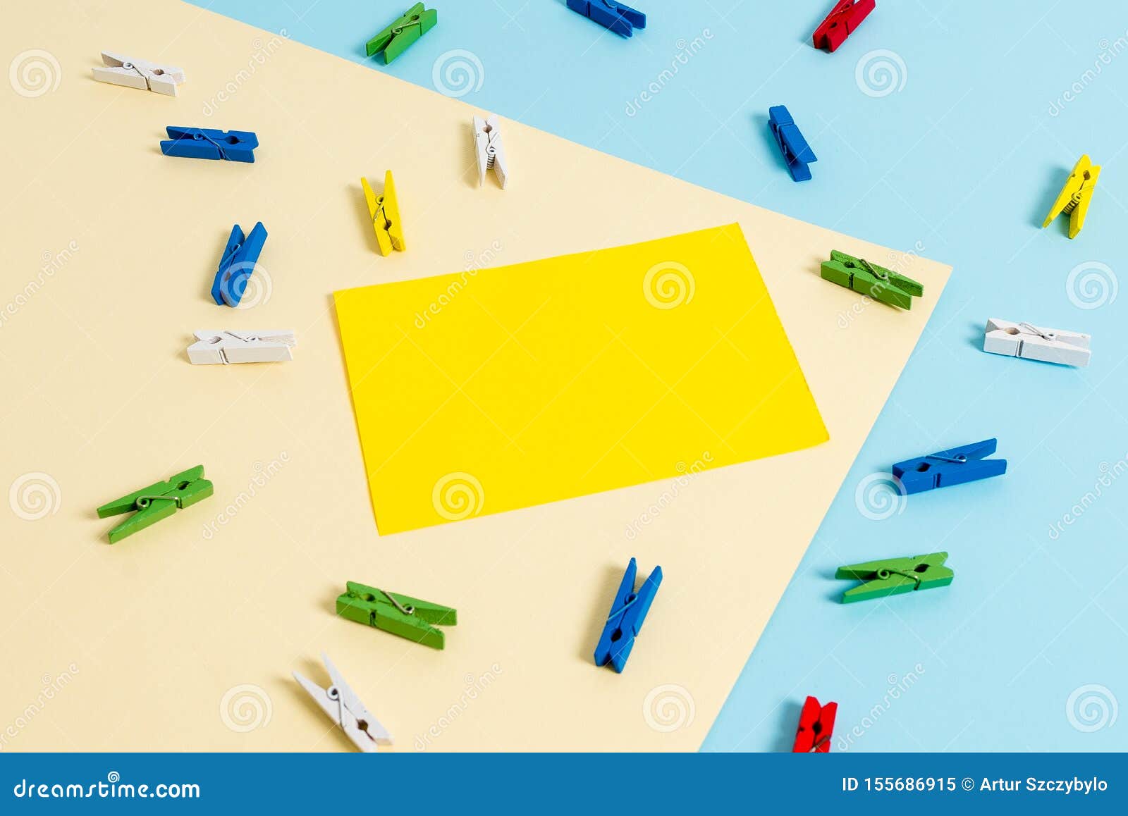 Colored Clothespin Placed Around the Empty Rectangle Shaped Reminder ...