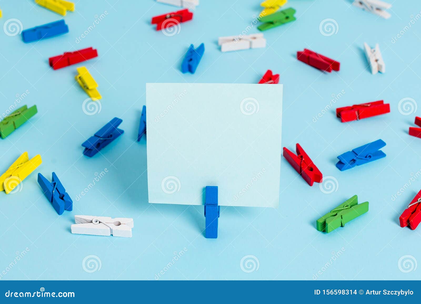 Colored Clothespin Placed Around the Empty Rectangle Square Shaped ...