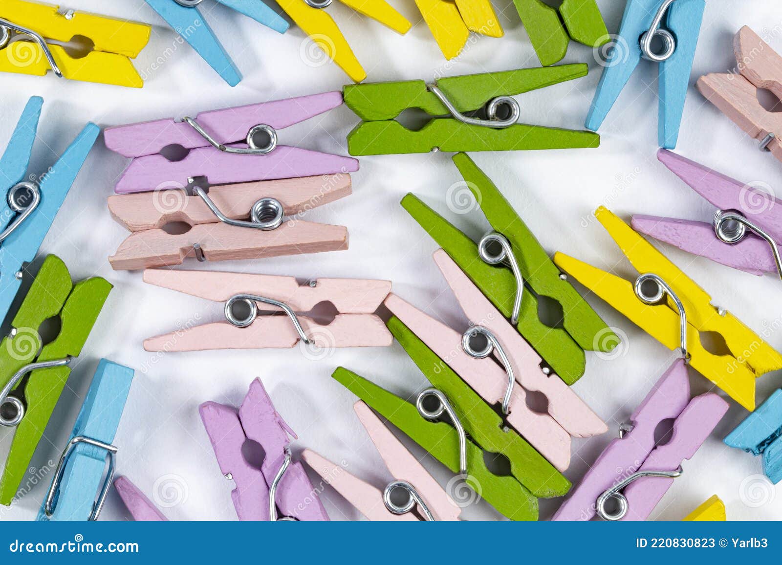 Colored Clothespins Close-up As a Background, Delicate Colors Stock ...