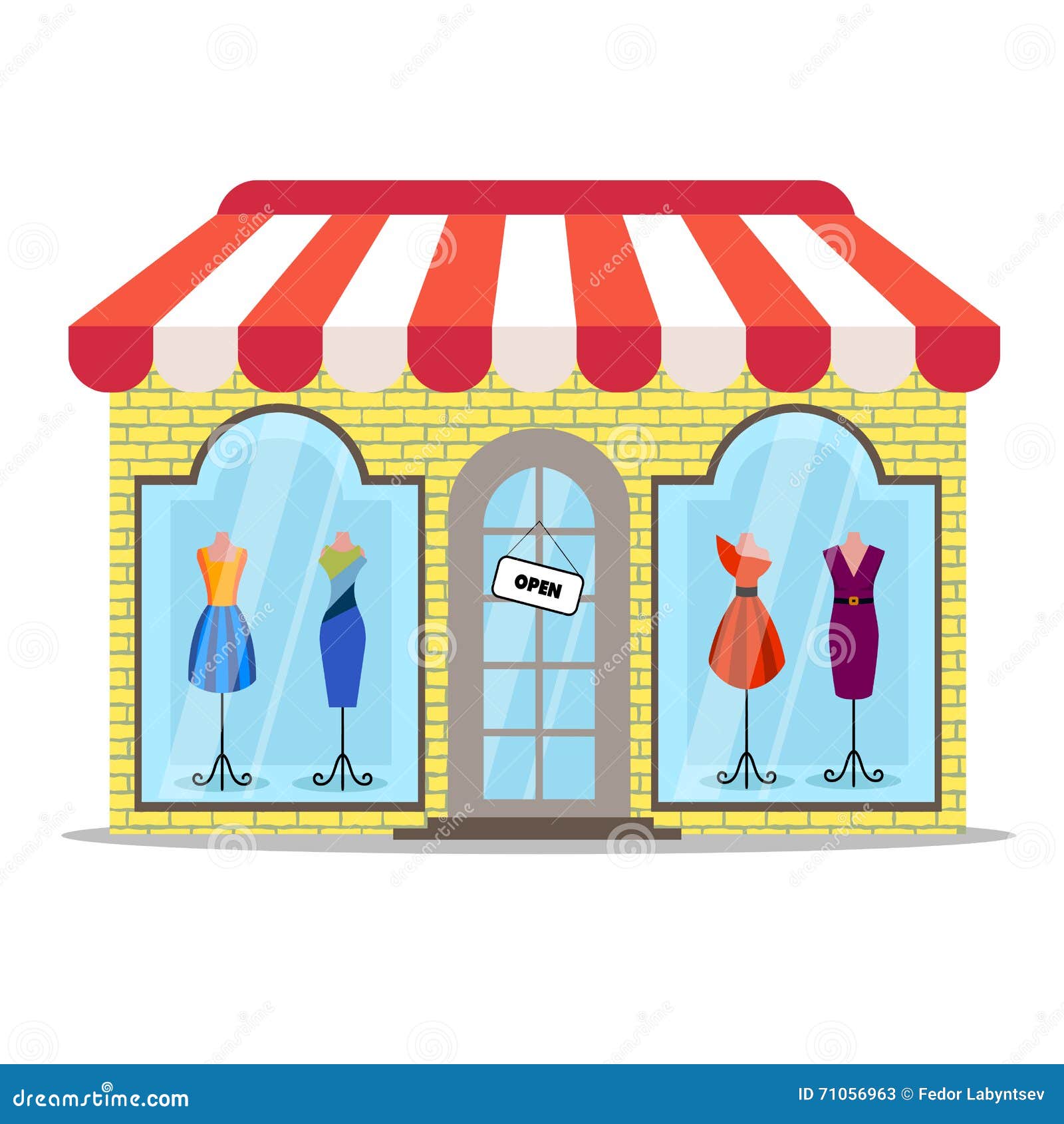 Colored clothing store stock vector. Illustration of clothing - 71056963