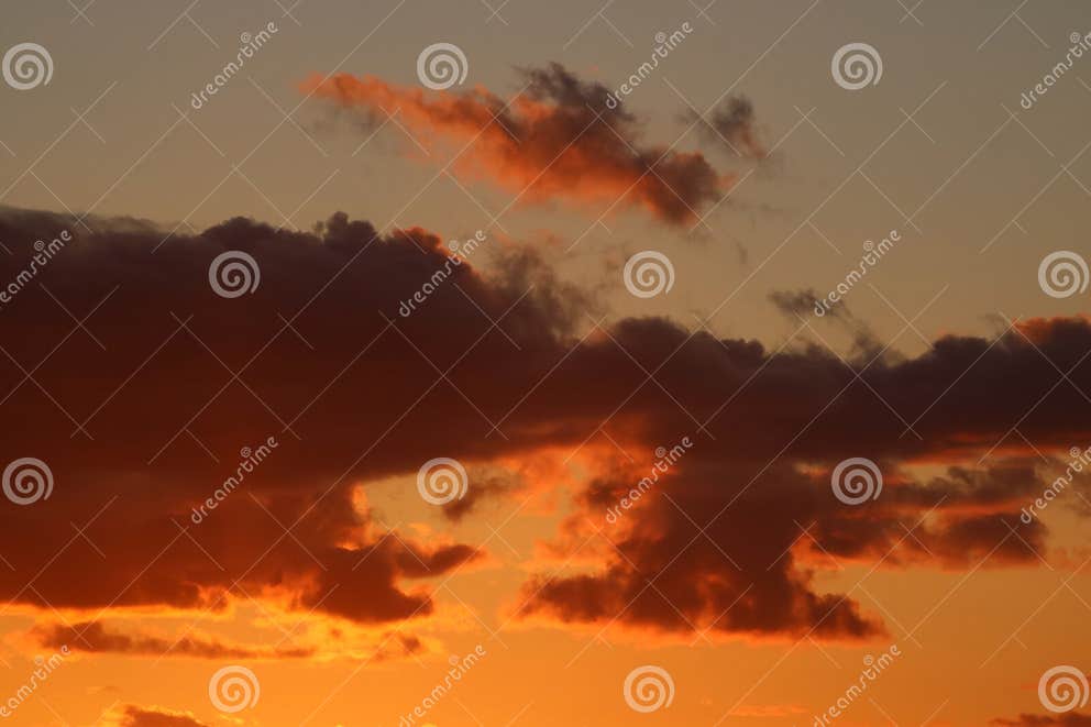 Colored Clouds Interesting Shapes in Sunset Sky Stock Photo - Image of ...