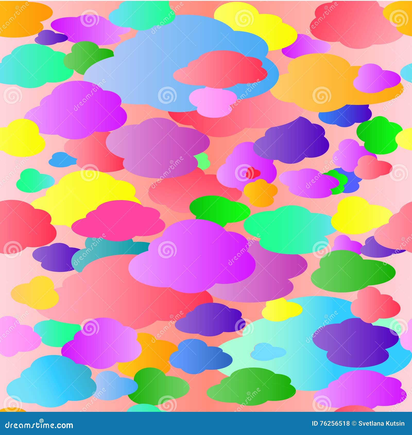 Colored Clouds Pattern stock illustration. Illustration of cloth - 76256518