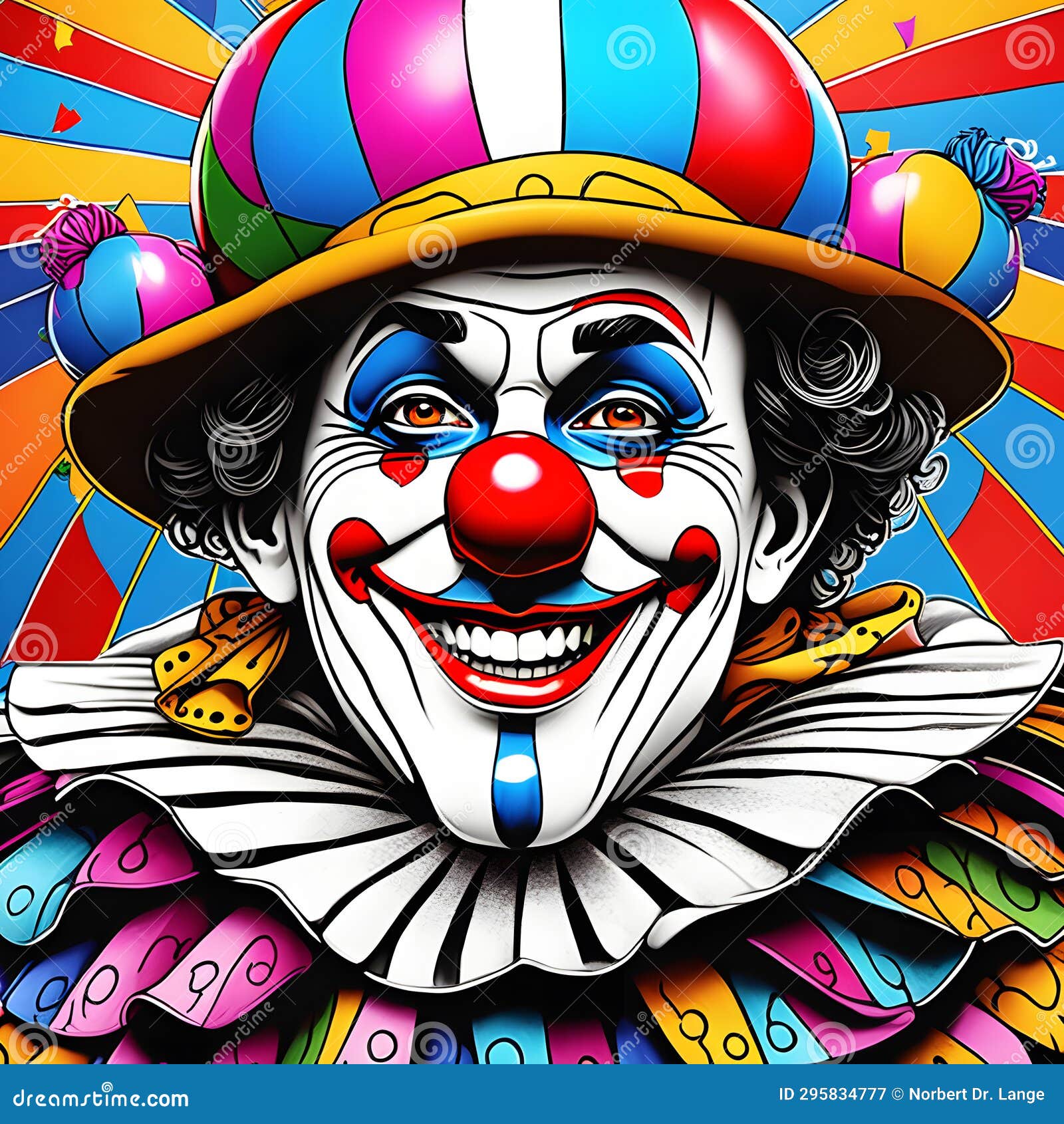 Colored Clown, AI-generatet Stock Illustration - Illustration of funny ...