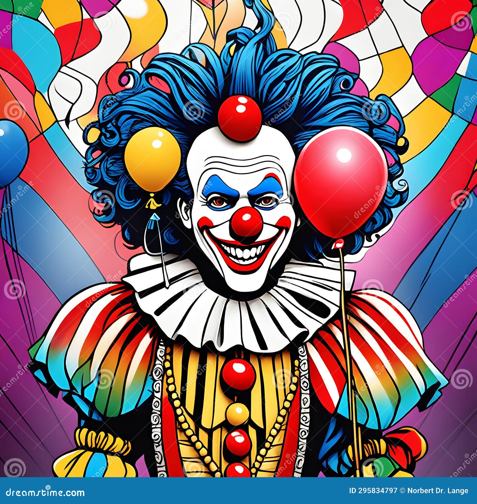 Colored Clown, AI-generatet Stock Illustration - Illustration of ...