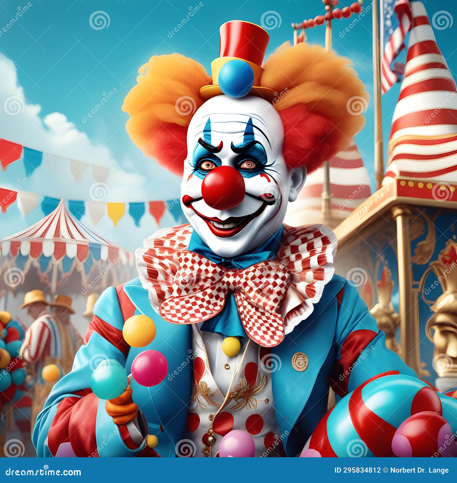 Colored Clown, AI-generatet Stock Illustration - Illustration of frolic ...