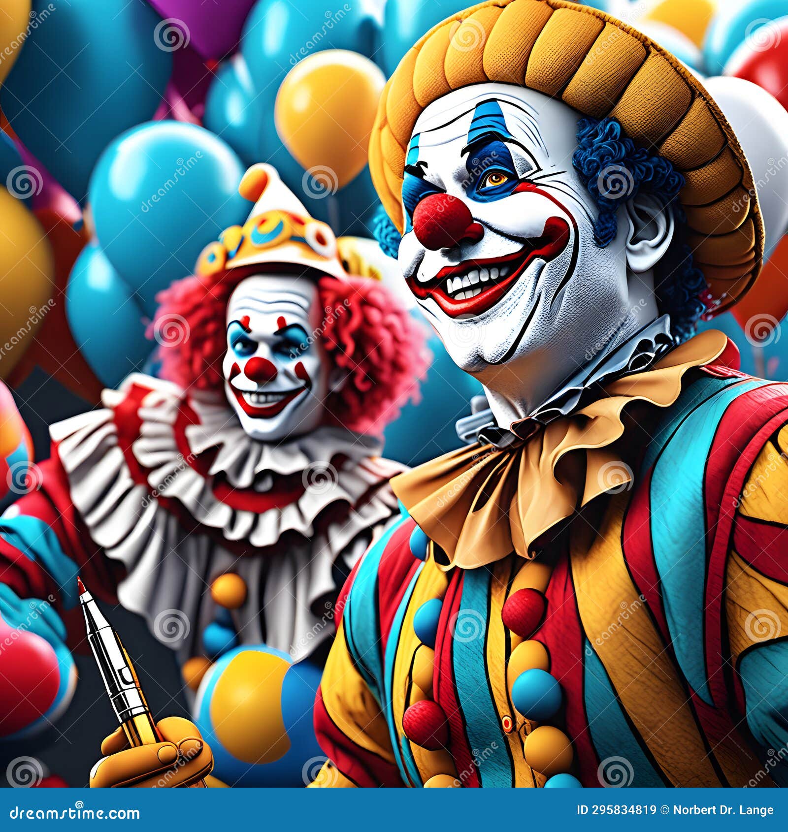 Colored Clown, AI-generatet Stock Illustration - Illustration of ...