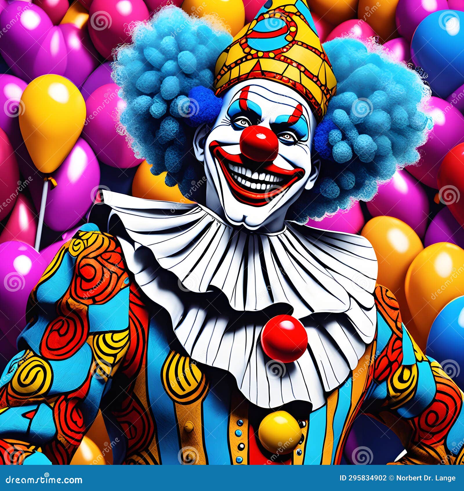 Colored Clown, AI-generatet Stock Illustration - Illustration of ...