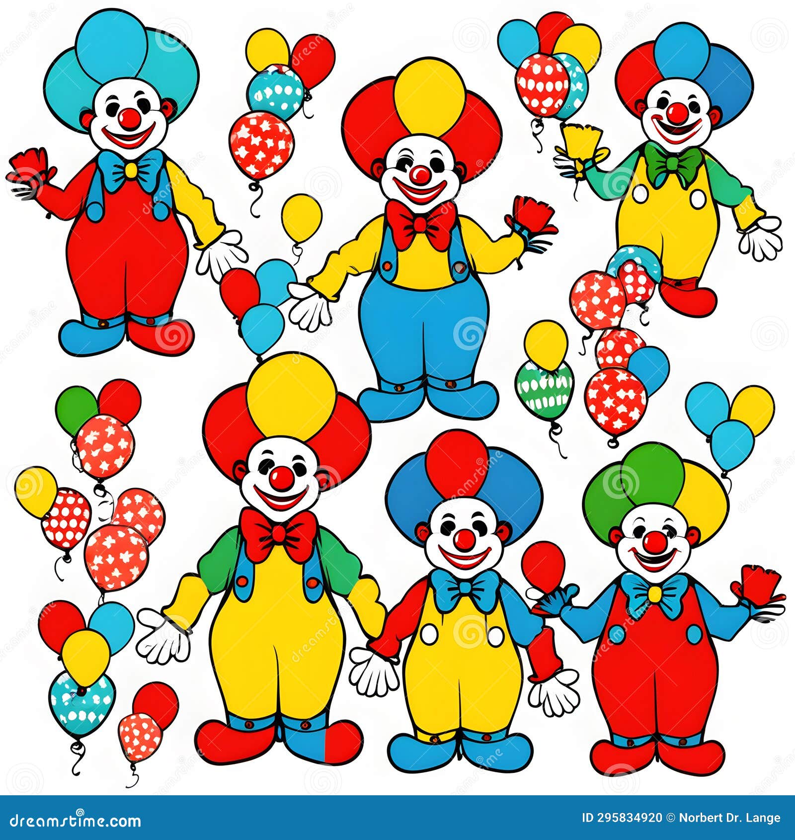 Colored Clown, AI-generatet Stock Illustration - Illustration of romp ...