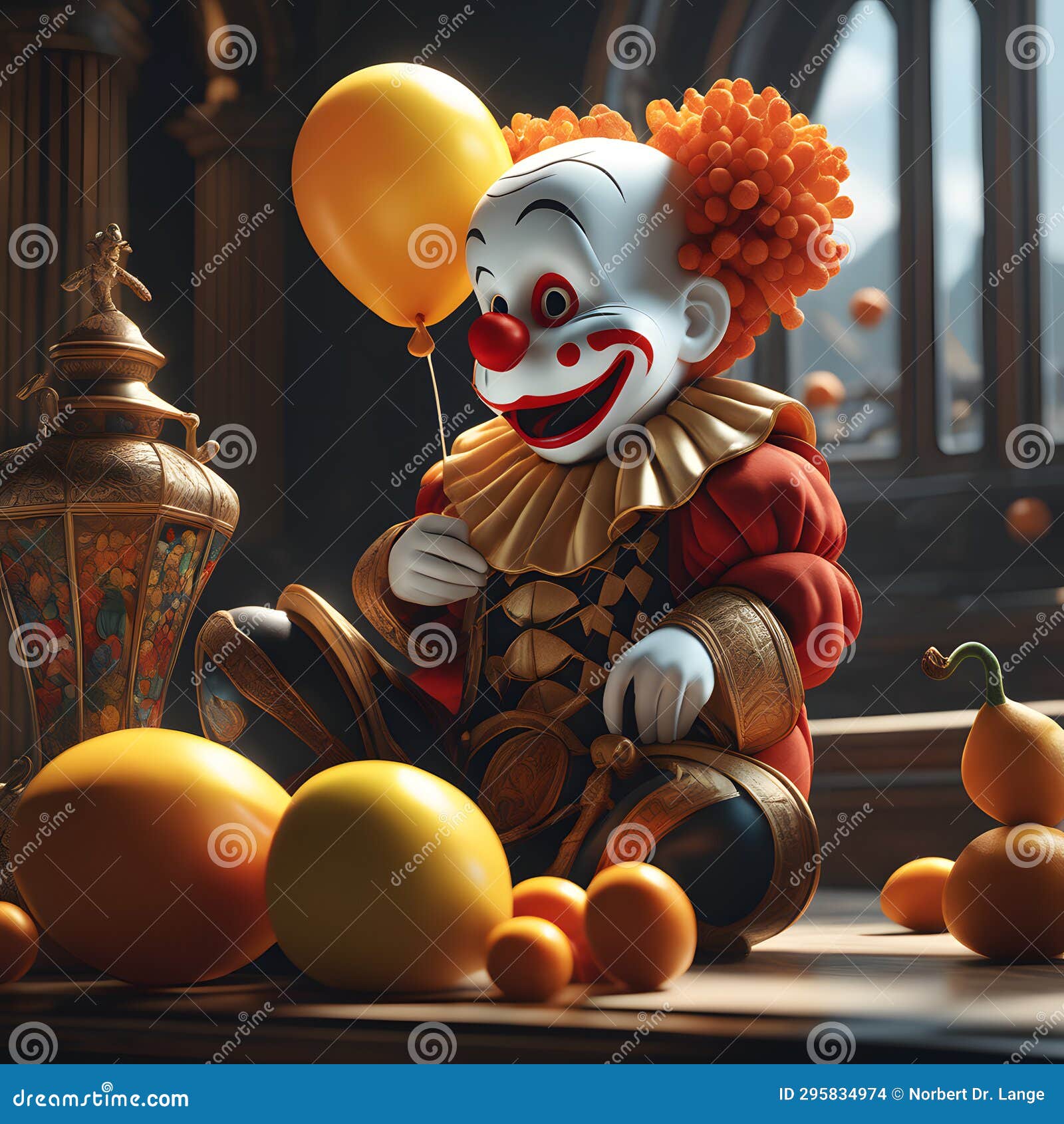 Colored Clown, AI-generatet Stock Illustration - Illustration of making ...