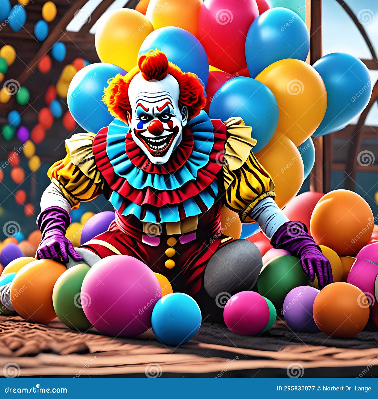 Colored Clown, AI-generatet Stock Illustration - Illustration of nose ...