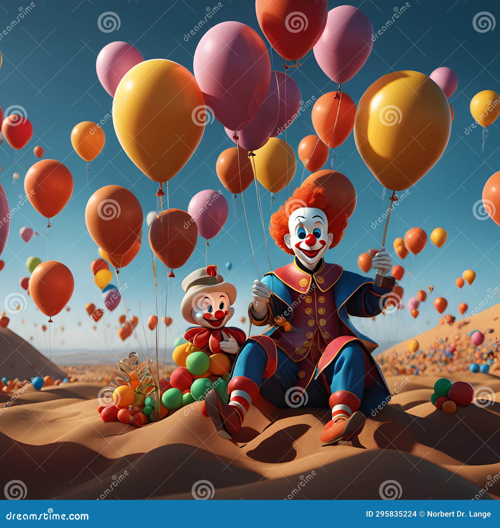 Colored Clown, AI-generatet Stock Illustration - Illustration of ...
