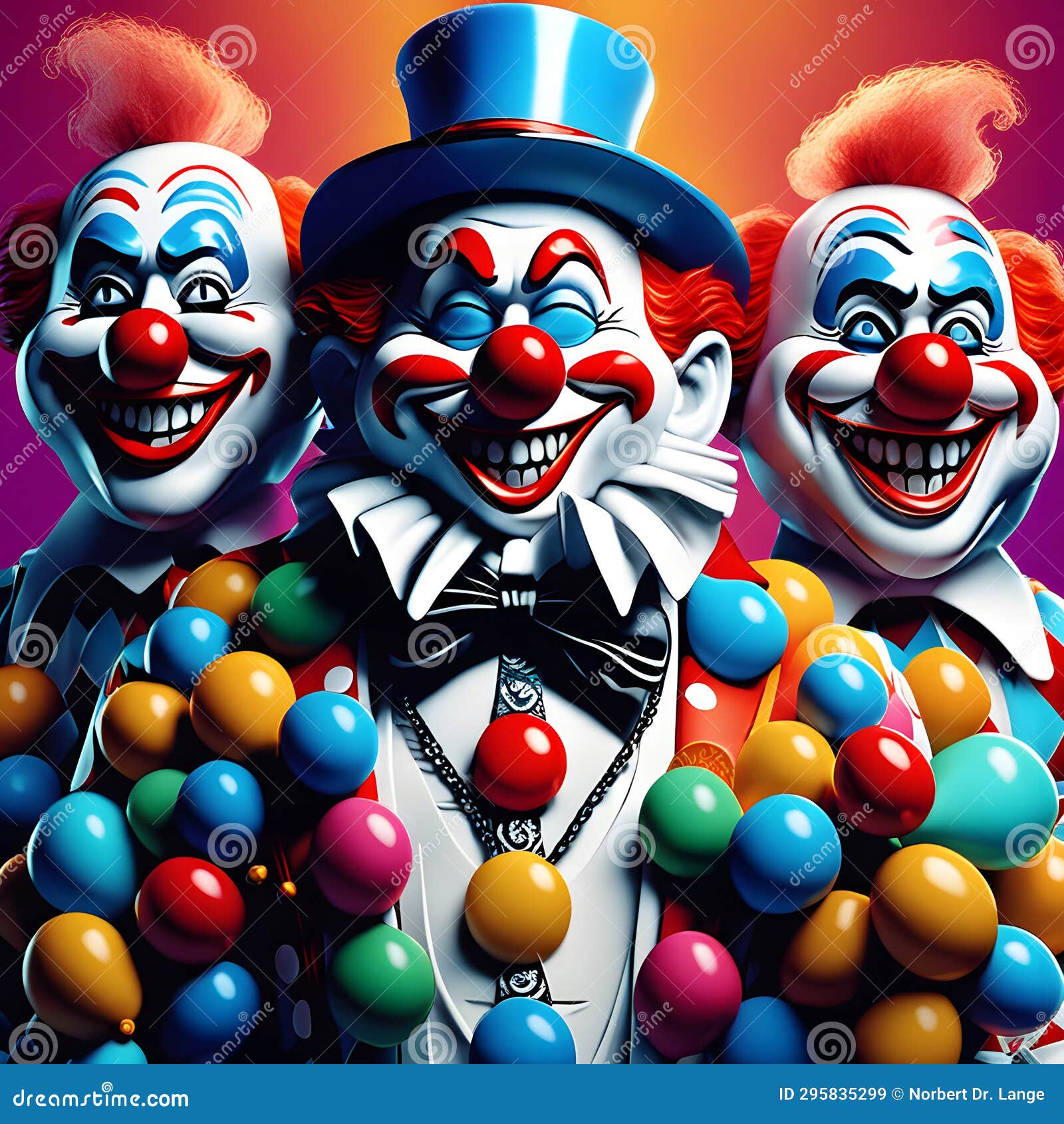 Colored Clown, AI-generatet Stock Illustration - Illustration of nose ...