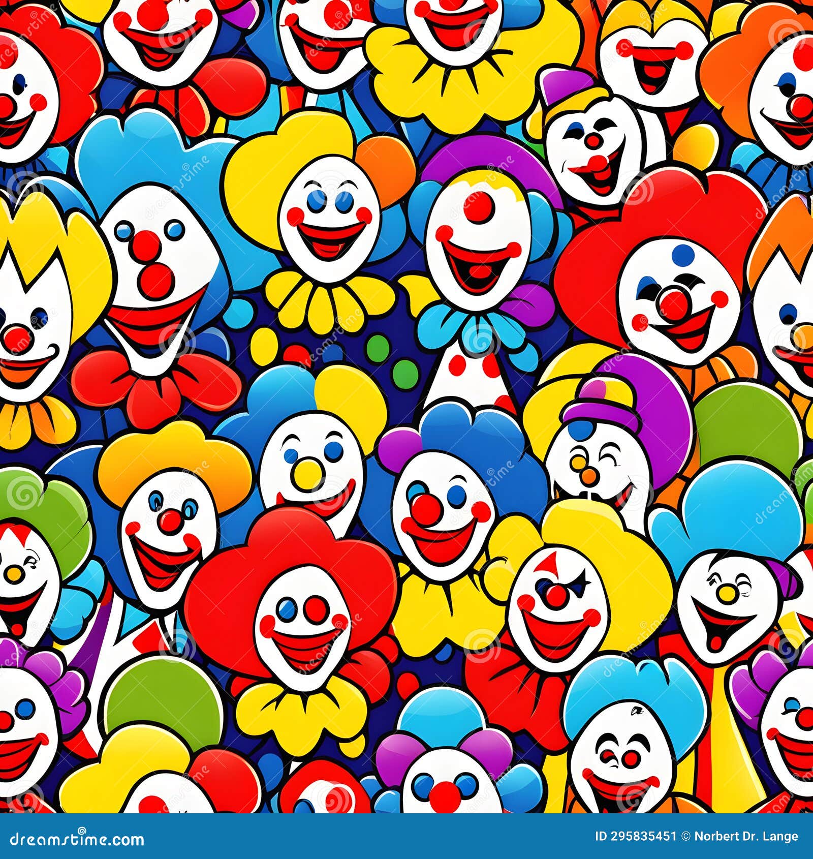 Colored Clown, AI-generatet Stock Illustration - Illustration of hair ...