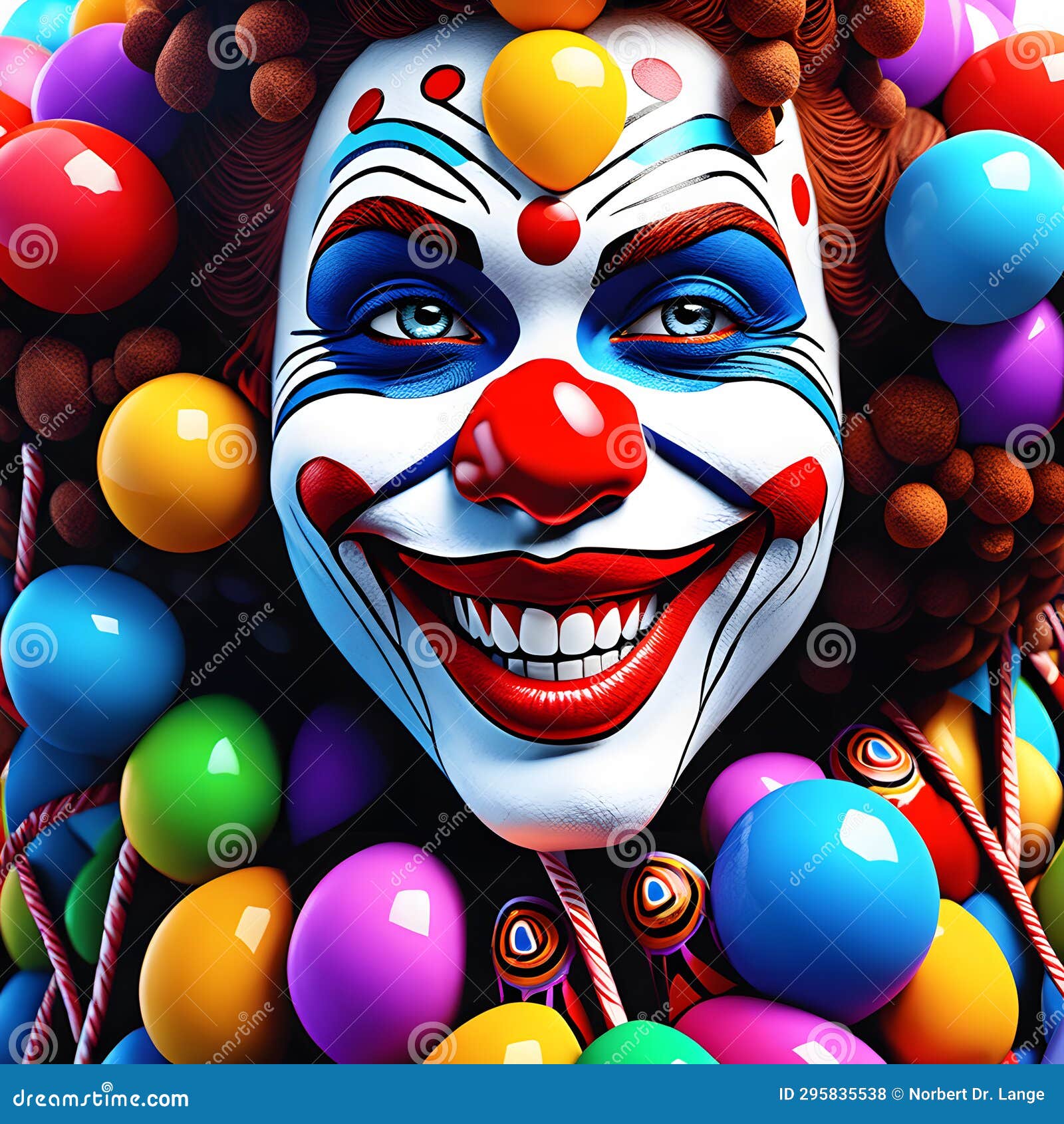Colored Clown, AI-generatet Stock Illustration - Illustration of ...