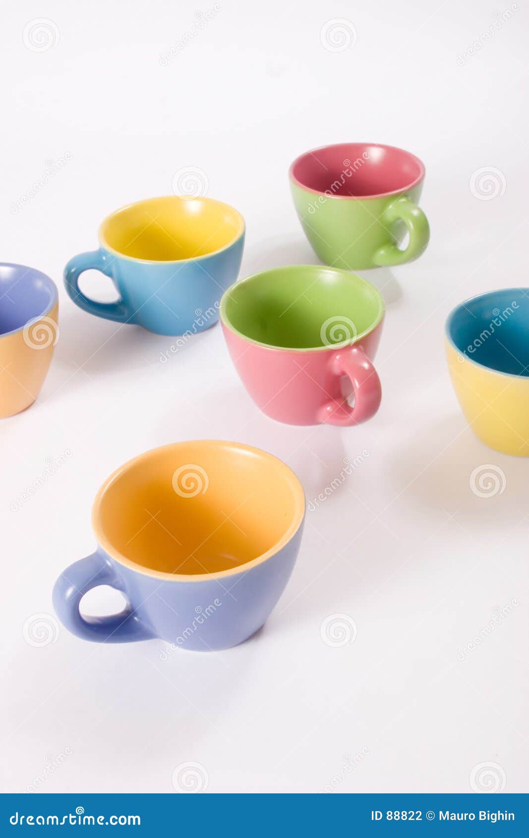 Colored coffee cups stock photo. Image of yellow, color - 88822
