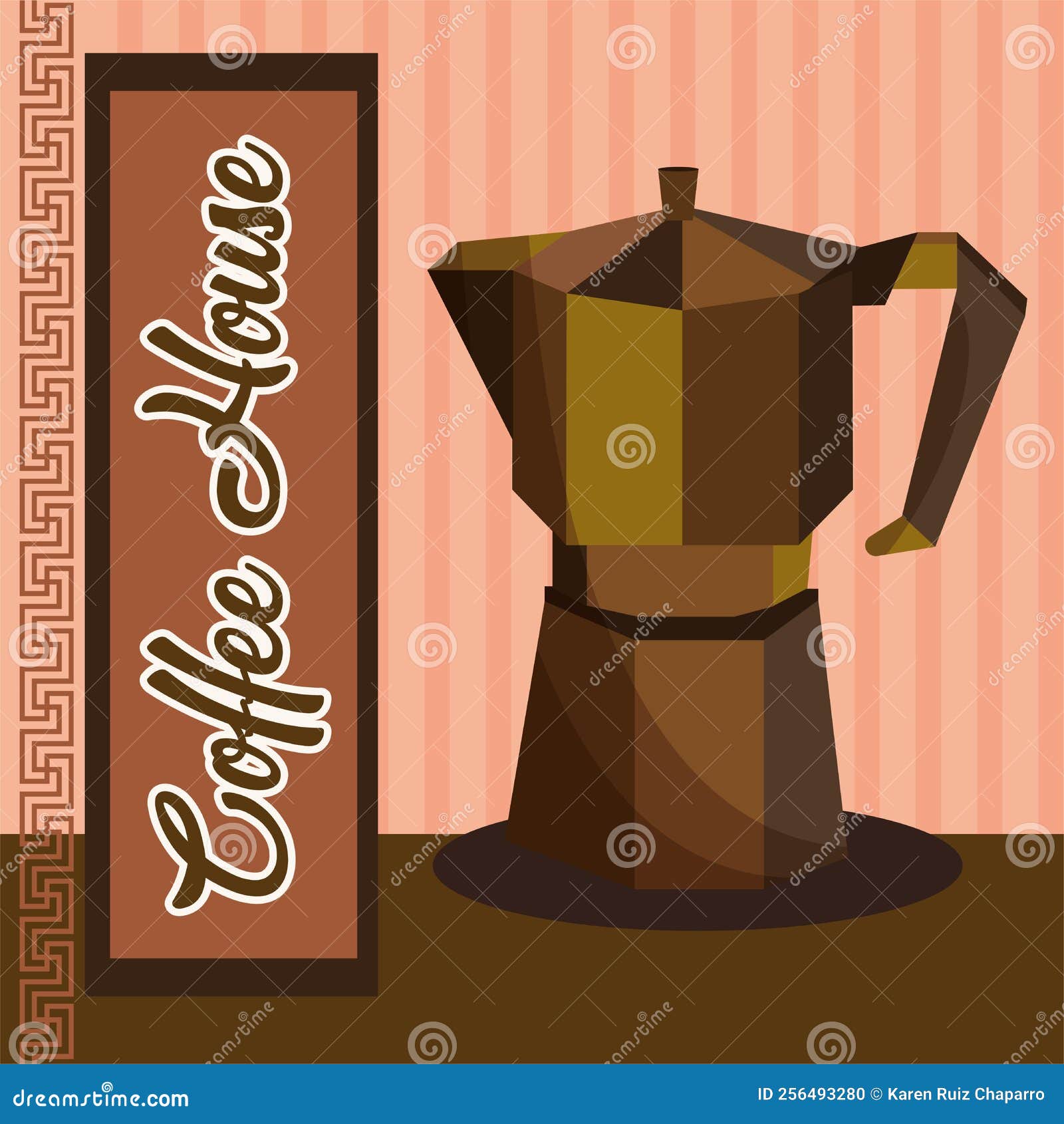 Colored Coffee Mocca Coffee Quality House Poster Vector Stock Vector ...