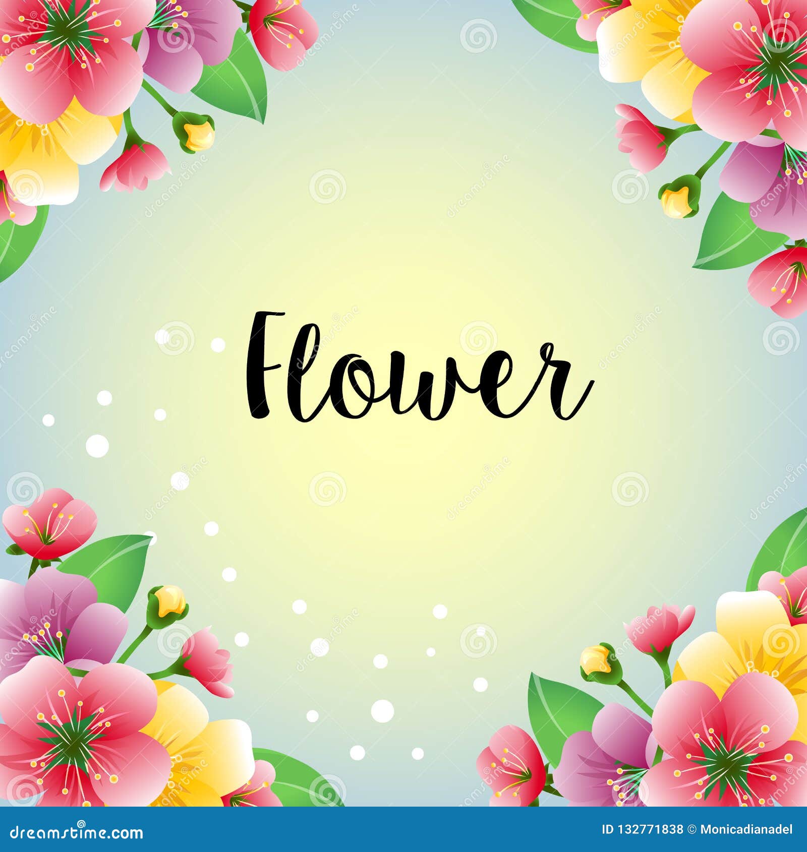 Colored Colorful Flower Card Stock Vector - Illustration of card ...
