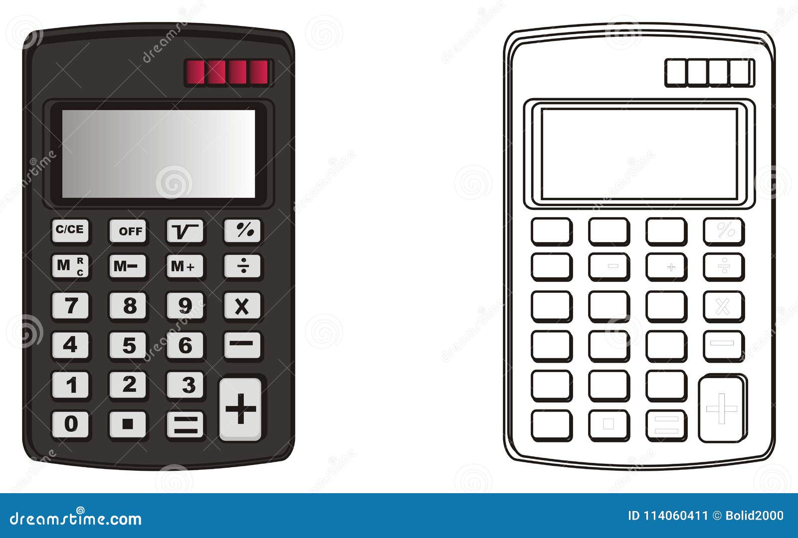 Couple of calculators stock illustration. Illustration of assistant ...