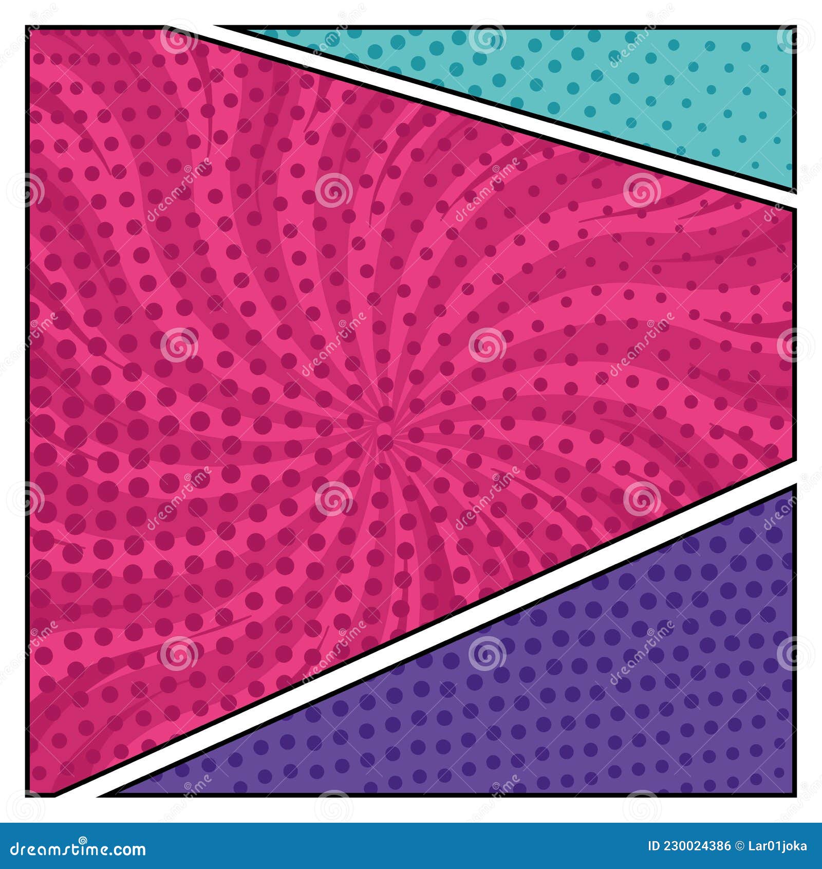 Colored Comic Page Background with Halftone Effects Stock Vector ...
