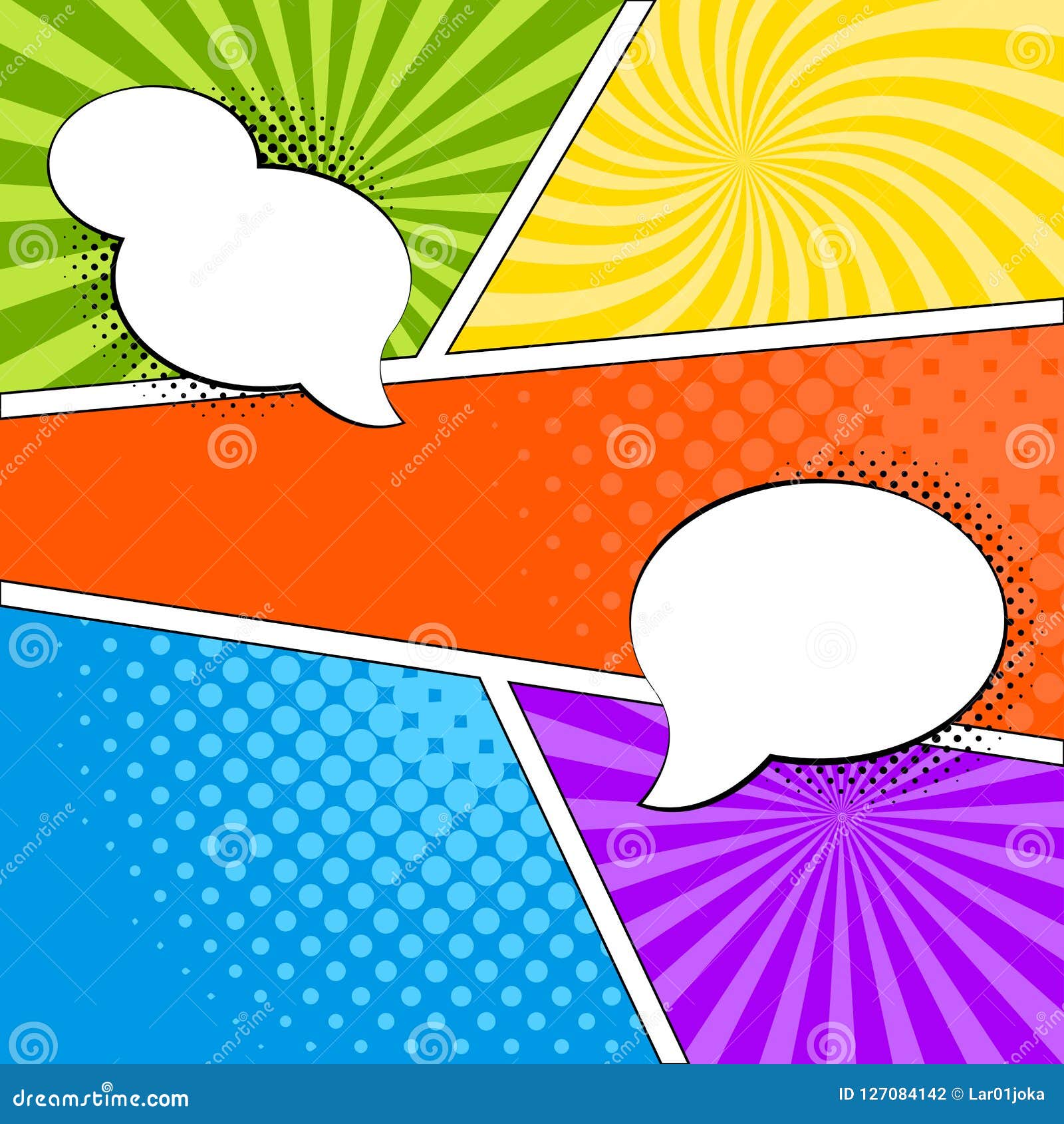 Colored Comic Pages with Halftone Effects Stock Vector - Illustration ...