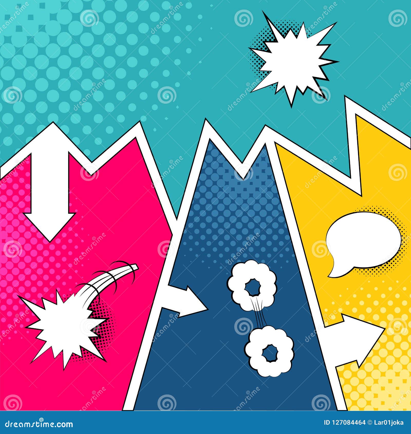 Colored Comic Pages with Halftone Effects Stock Vector - Illustration ...