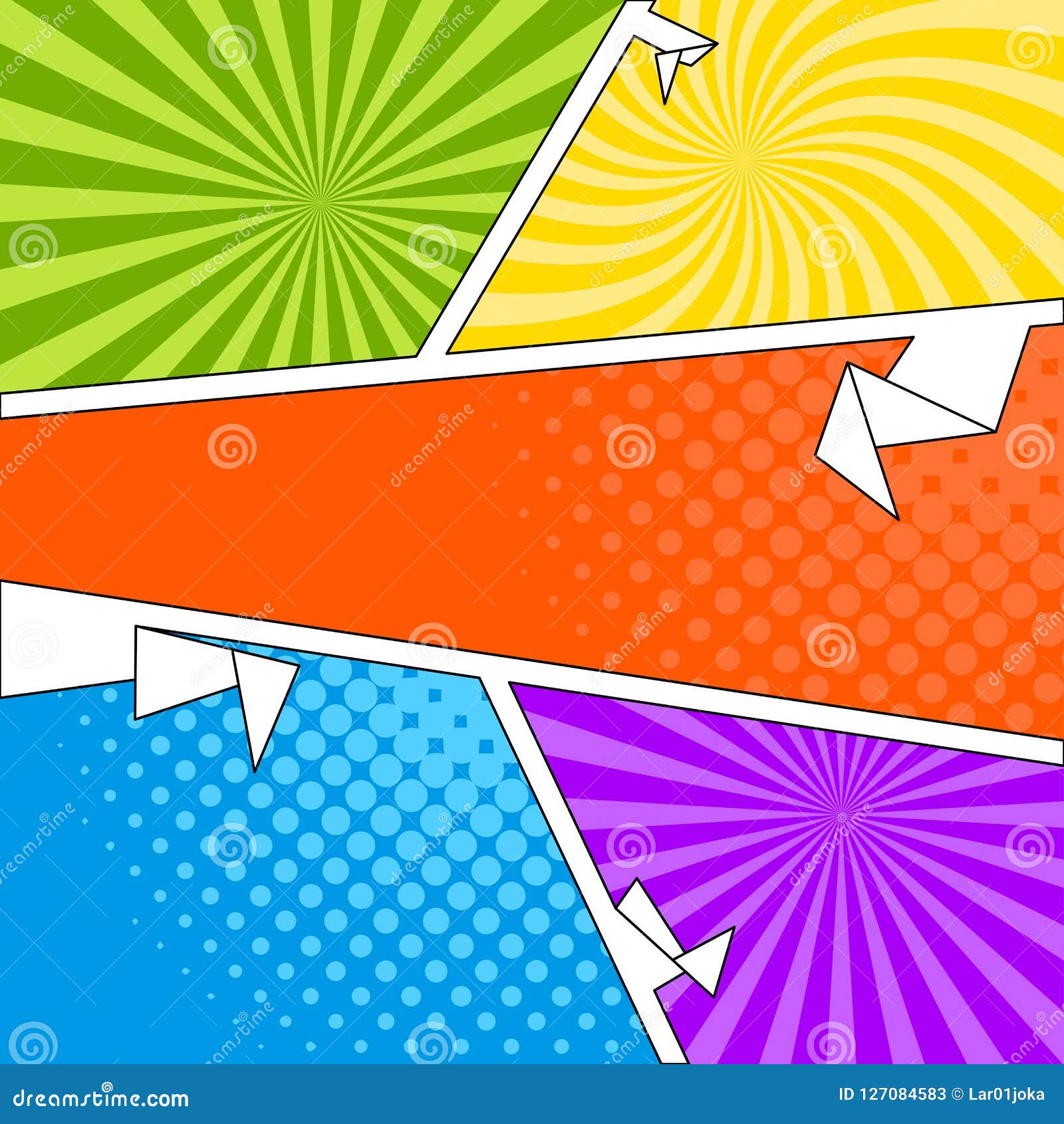 Colored Comic Pages with Halftone Effects Stock Vector - Illustration ...